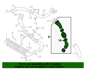 2015-2020 Volvo Turbocharger Inter-Cooler Pipe 31439498 | TascaParts.com