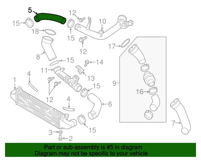 2015-2018 Volvo Air Hose 31338560 | TascaParts.com