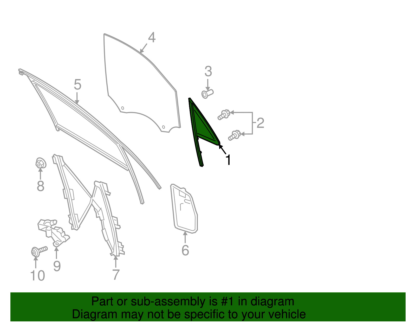 2015-2024 Porsche Macan Fixed Glass 95B-845-114-J | Sunset Porsche Parts