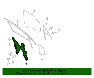2015-2024 Porsche Macan Window Regulator 95B-837-461-B | Sunset Porsche Parts