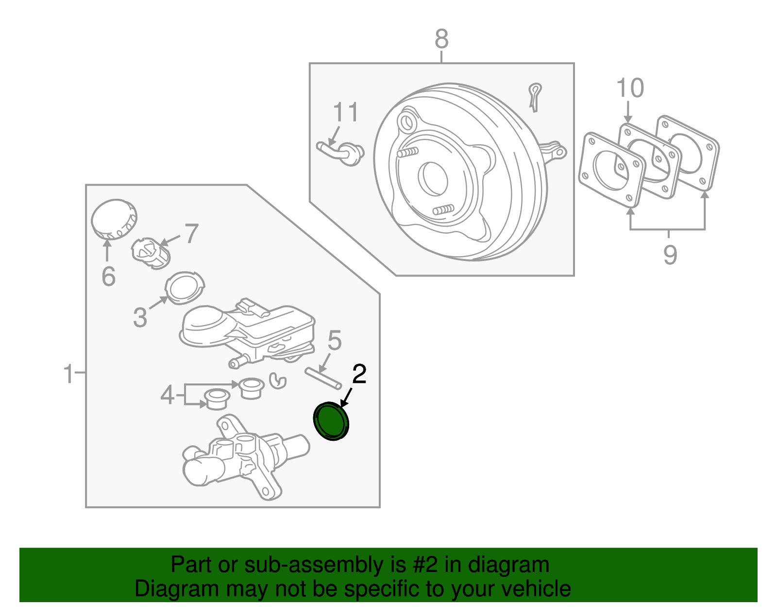 2008-2024 Mitsubishi Master Cylinder Seal 4625A099 | Mitsubishi Parts ...
