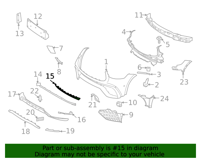 253-885-39-06 - Bumper Trim 2020-2023 Mercedes-Benz | AutoNationParts.com
