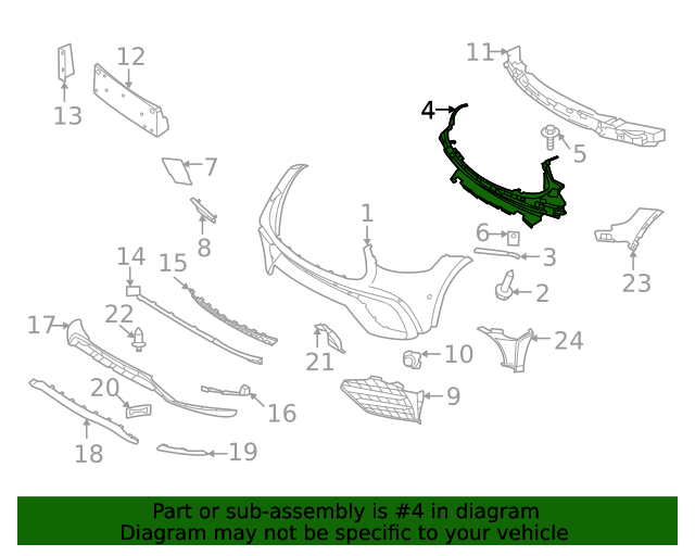 253-885-87-03 - Bumper Cover Support 2020-2023 Mercedes-Benz | Mercedes ...