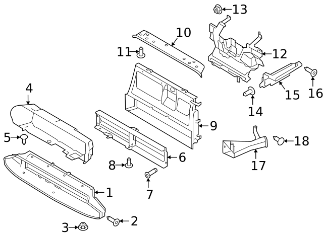 2019-2023 Jaguar I-Pace Radiator Support Air Deflector T4K1468 ...