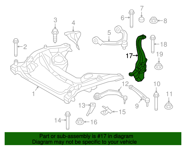 31206884381 - 2017-2022 BMW Knuckle (31-20-6-884-381) | BMW of South ...