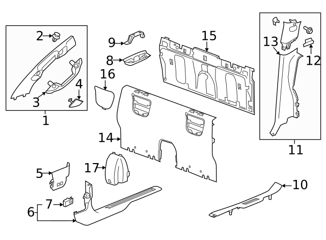 2015-2022 GM Black Rear End Trim Finish Panel 84694415 | TascaParts.com