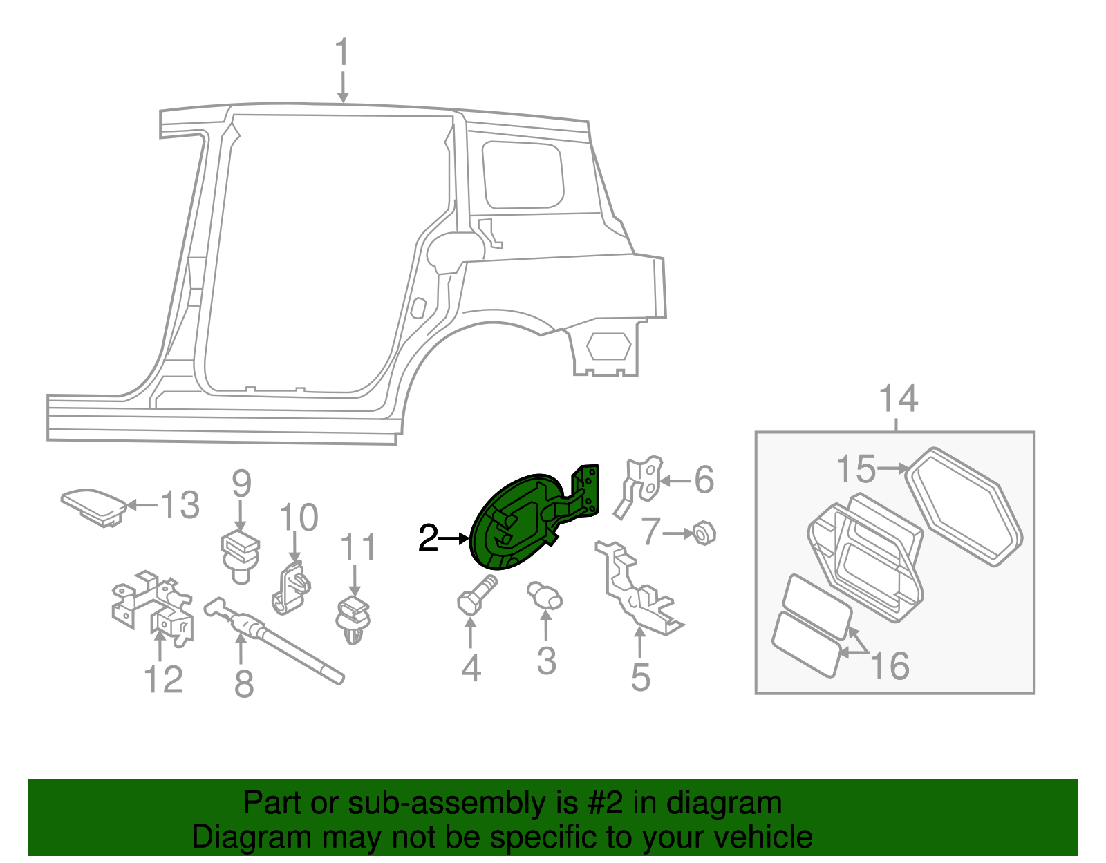 2012-2015 Mazda 5 Fuel Door C513-42-410 | Retail Performance Auto Parts
