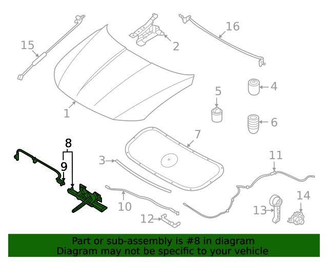Genuine Hood Latch for 2022-2024 Hyundai Tucson | Part# 81130-N9000 ...