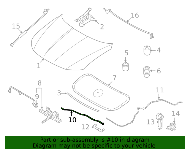81190-CW010 - Hood Release Cable 2022-2024 Hyundai Tucson ...