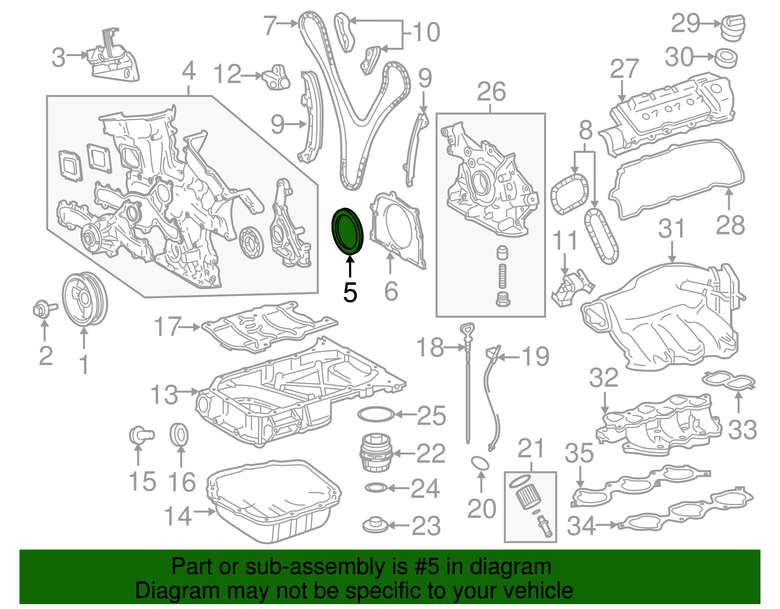 1988-2024 Toyota Engine Crankshaft Seal (Rear) 90311-A0027 | Toyota ...