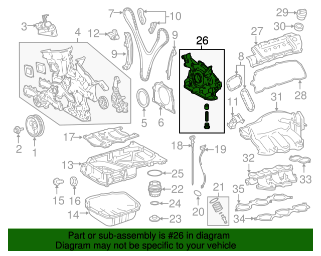2005-2018 Toyota Oil Pump Cover 15115-0P030 | OEM Parts Online