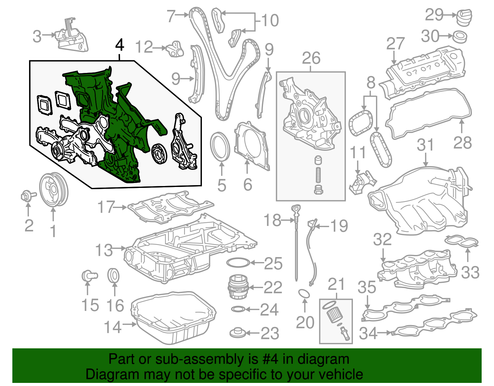 Toyota Lower Timing Cover Part# 1131031020 | Toyota of Colorado Springs