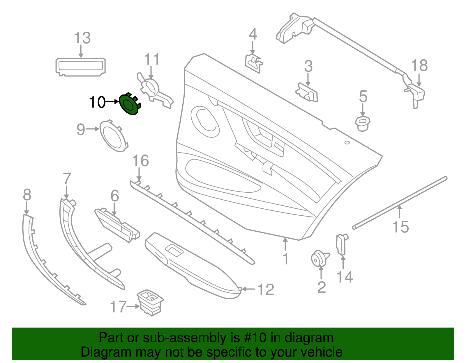 51427380000 - 2015-2020 BMW Speaker Grille (51-42-7-380-000) | BMW of ...
