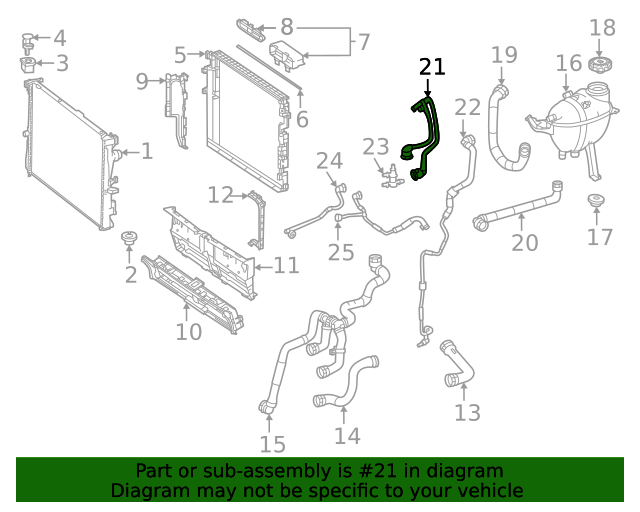 167-501-51-00 - Engine Coolant Overflow Hose 2020-2024 Mercedes-Benz ...