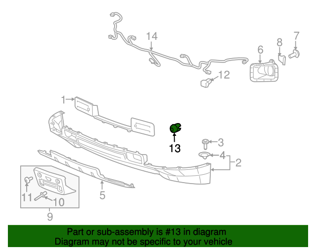 2016-2019 Chevrolet Park Sensor Bracket 84167336 GM | GMPartsDirect.com