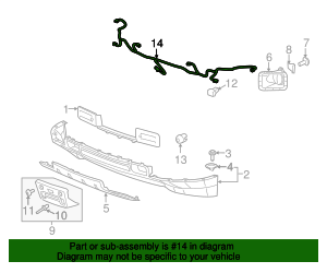 2015-2019 Chevrolet Front Object Alarm Sensor Wiring Harness 23261392 ...