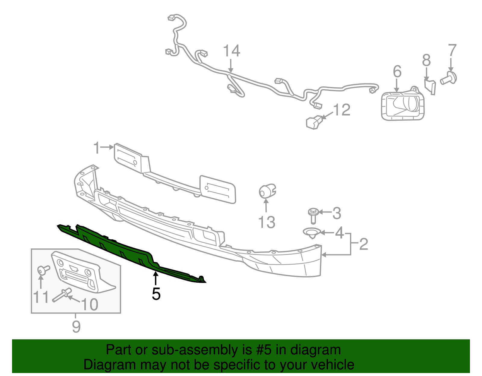 2015-2019 Chevrolet Front Bumper Impact Bar Skid Plate 23153943 GM ...