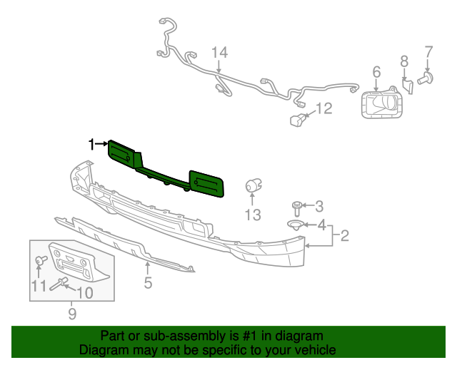 2015-2019 Chevrolet Front Bumper Intermediate Filler 23476441 ...