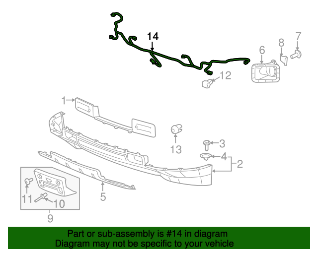 2015-2019 Chevrolet Front Object Alarm Sensor Wiring Harness 23261392 ...