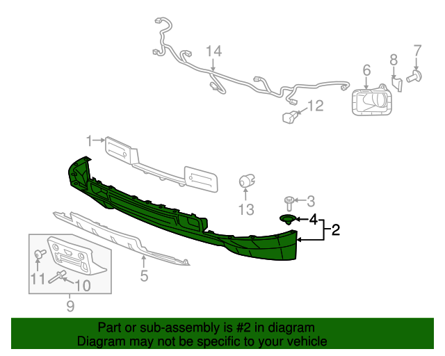 2015-2019 Chevrolet Front Bumper Fascia Air Deflector 22978557 GM ...