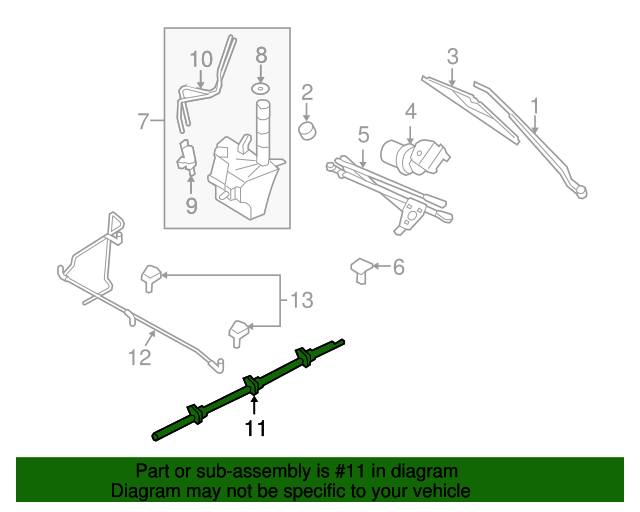 2008-2012 Ford Washer Hose 8L8Z-17408-B | Varsity Ford