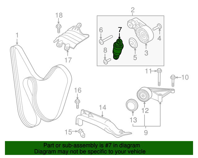 2017-2023 Porsche Accessory Drive Belt Tensioner Assembly 0PB-145-201 ...