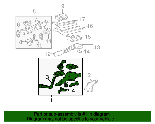 53702-08020 - Apron Assembly - 2004-2010 Toyota Sienna | OEM Genuine ...