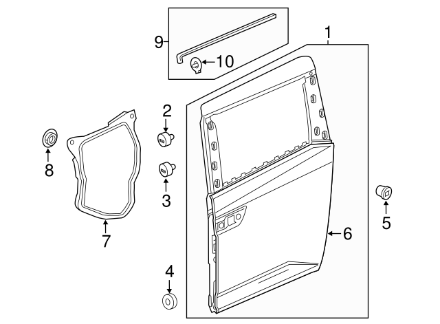 2011-2017 Honda Odyssey Outer Panel 67651-TK8-A00ZZ | Clarkknapp Honda