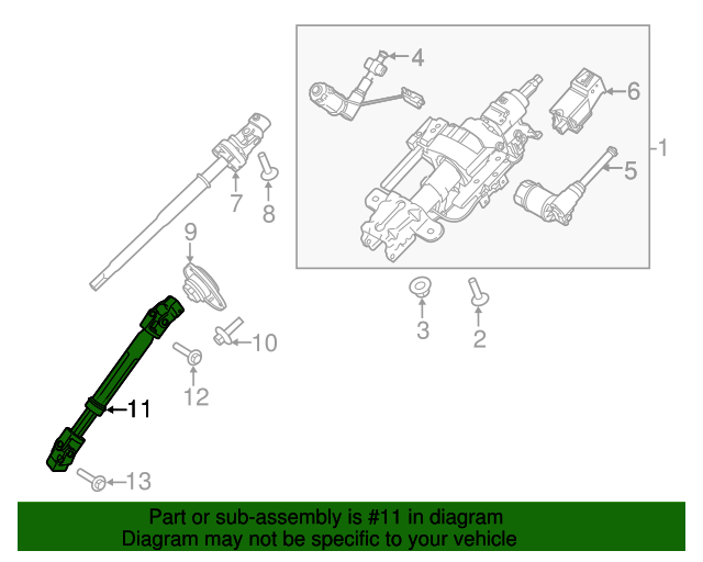 HL3Z-3B676-A - Lower Shaft - 2017-2021 Ford | Lasco Auto Parts