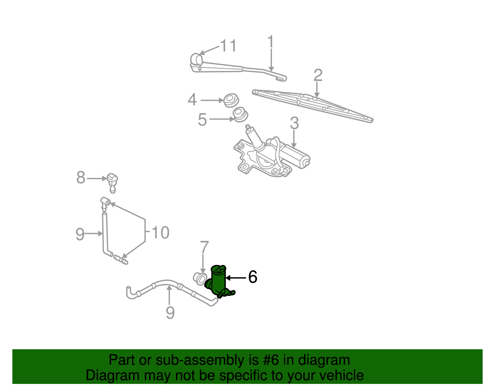 YS4Z-17664-BA - Washer Pump 1999-2013 Ford | Big 3 Auto Parts