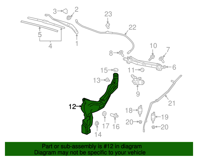 2018-2024 GM Windshield Washer Solvent Container 84768722 GM ...