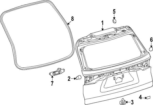2024 Toyota Grand Highlander Lift Gate 67005-0E490 | Toyota Parts Center