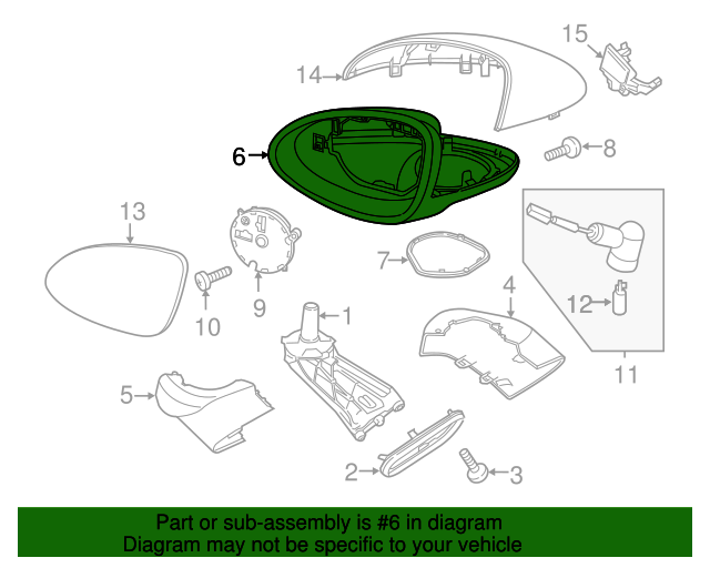 2011-2015 Porsche Cayenne Mirror Housing 958-731-527-11-9B9 | Sunset ...