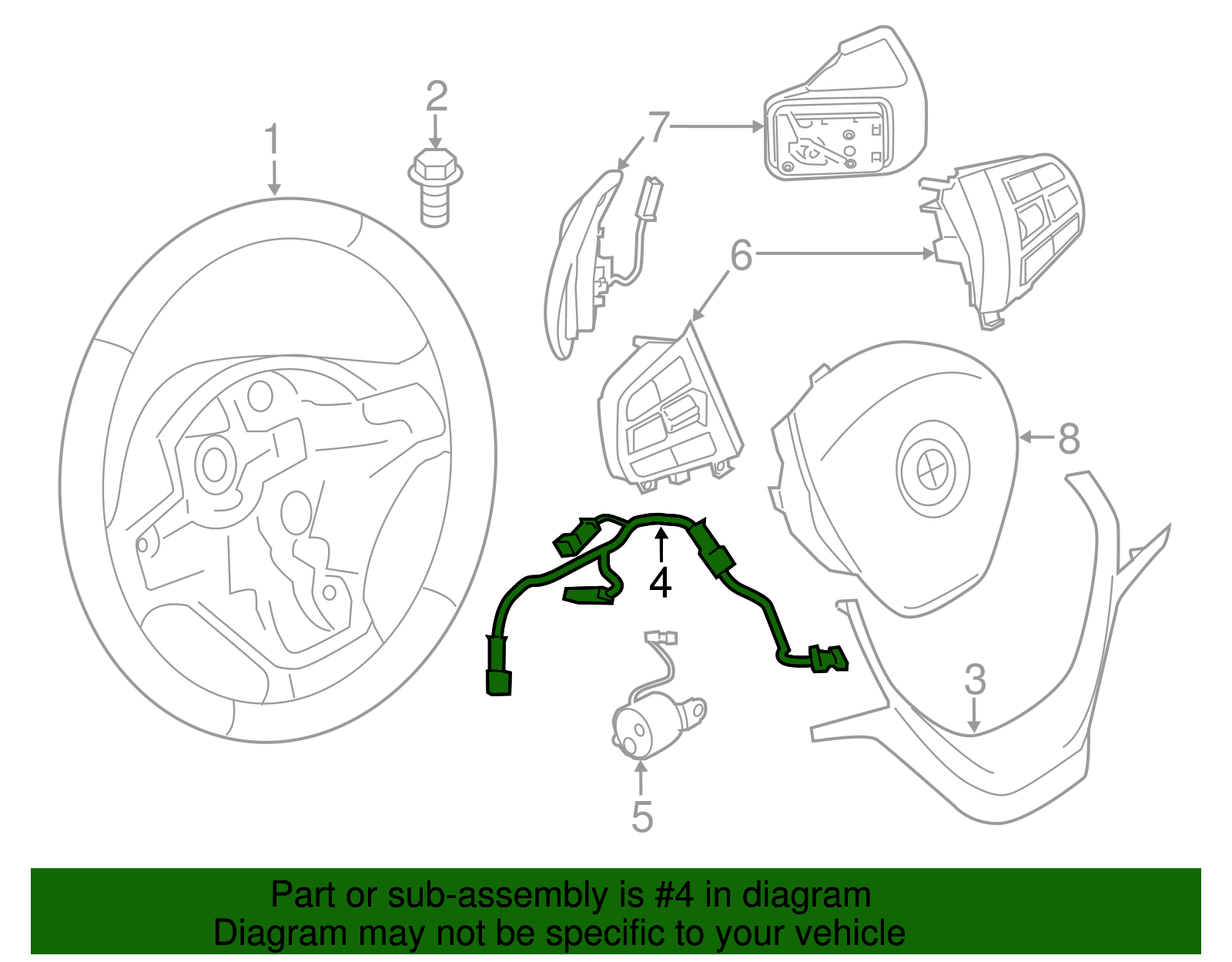 2012-2020 BMW | Steering Wheel Wiring Harness | 32309483018 | BMW OEM ...