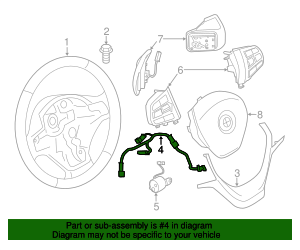 32309483020 - 2012-2020 BMW Steering Wheel Wiring Harness (32-30-9-483 ...