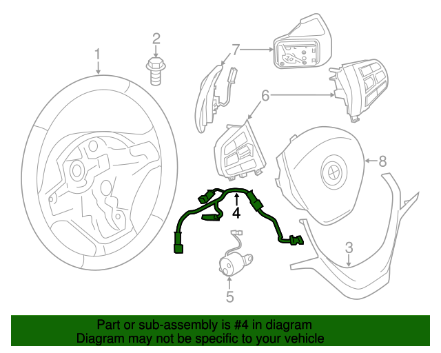 Genuine BMW 32-30-9-483-021 | Steering Wheel Wiring Harness | FREE ...