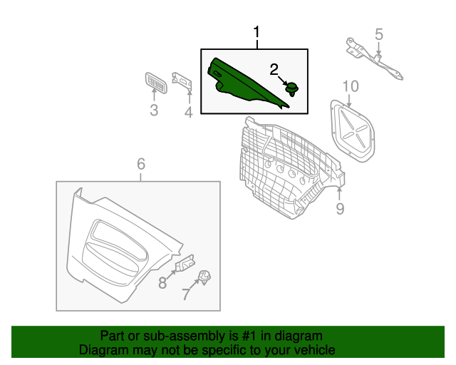 Genuine BMW 51-43-2-996-351 | Upper Quarter Trim | FREE Shipping on ...