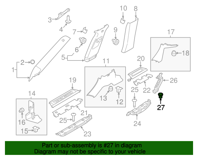 2002-2023 Land Rover Door Trim Panel Retainer Nut LR095419 | OEM Parts ...