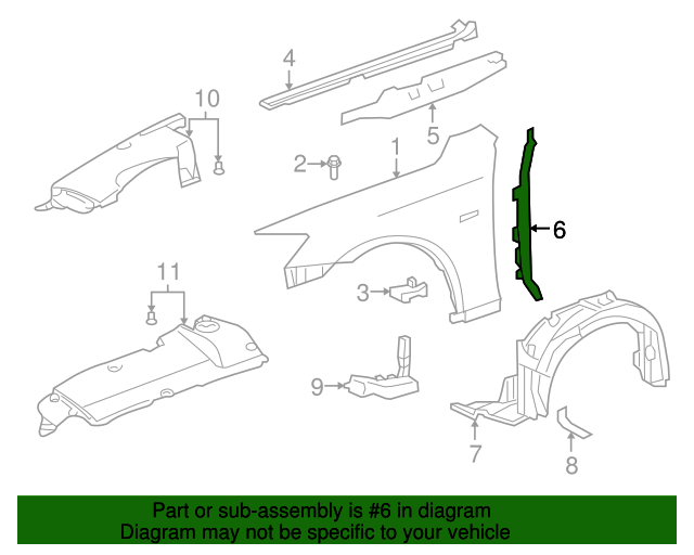 53827-53020 - Fender Protection Film 2006-2014 Lexus | AutoNationParts.com
