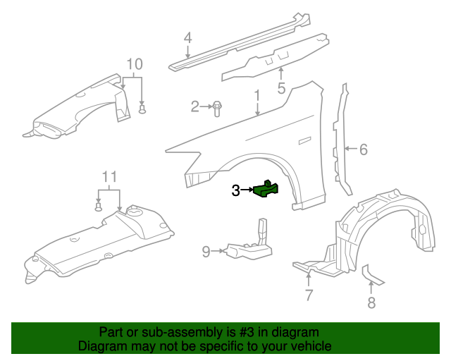 53836-53010 - Fender Bracket - 2006-2014 Lexus | MyLexusParts