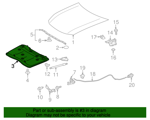 53341-30310 - Hood Insulation Pad 2013-2020 Lexus | AutoNation Parts