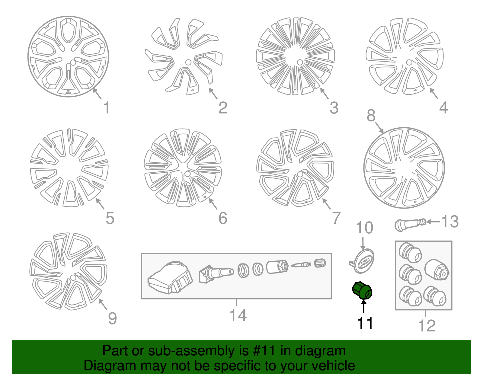 LR173842 - 2005-2025 Land Rover - Wheel Nut | Land Rover Parts Now