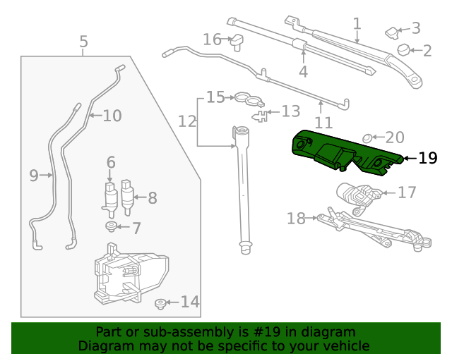 2022-2023 Chevrolet Bolt EUV Windshield Wiper Motor Cover 42738713 ...