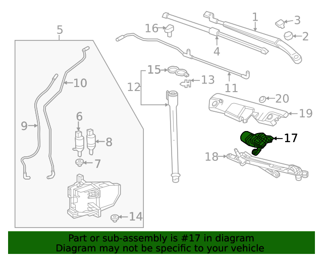 2022-2023 Chevrolet Bolt EUV Windshield Wiper Motor 42724841 ...