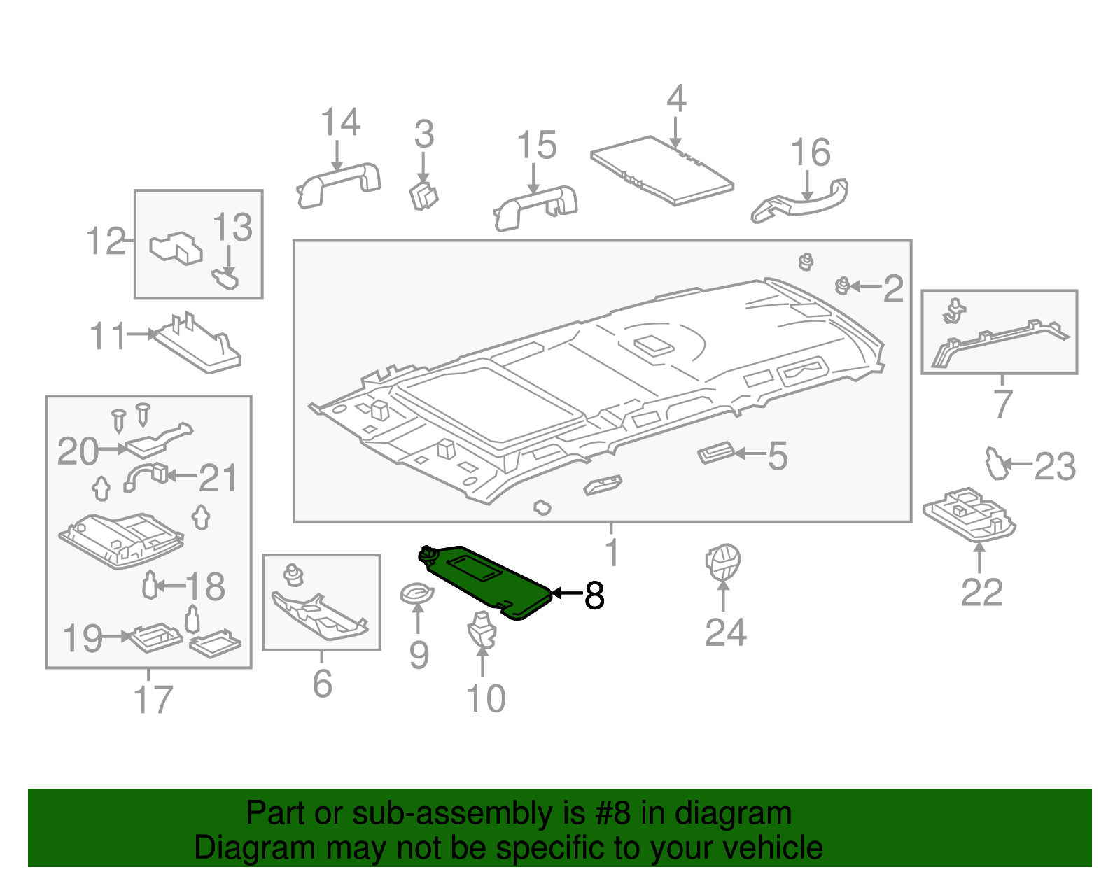 2010-2023 Lexus GX460 Sun-Visor 74320-60D22-A0 | OEM Parts Online