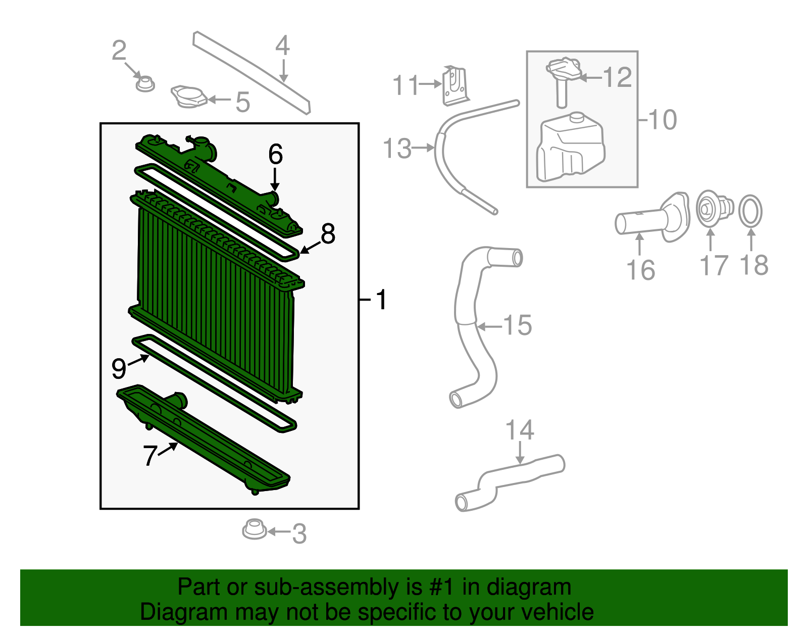 2010-2011 Toyota Camry Radiator Assembly 16410-AZ016 | Toyota Parts Express