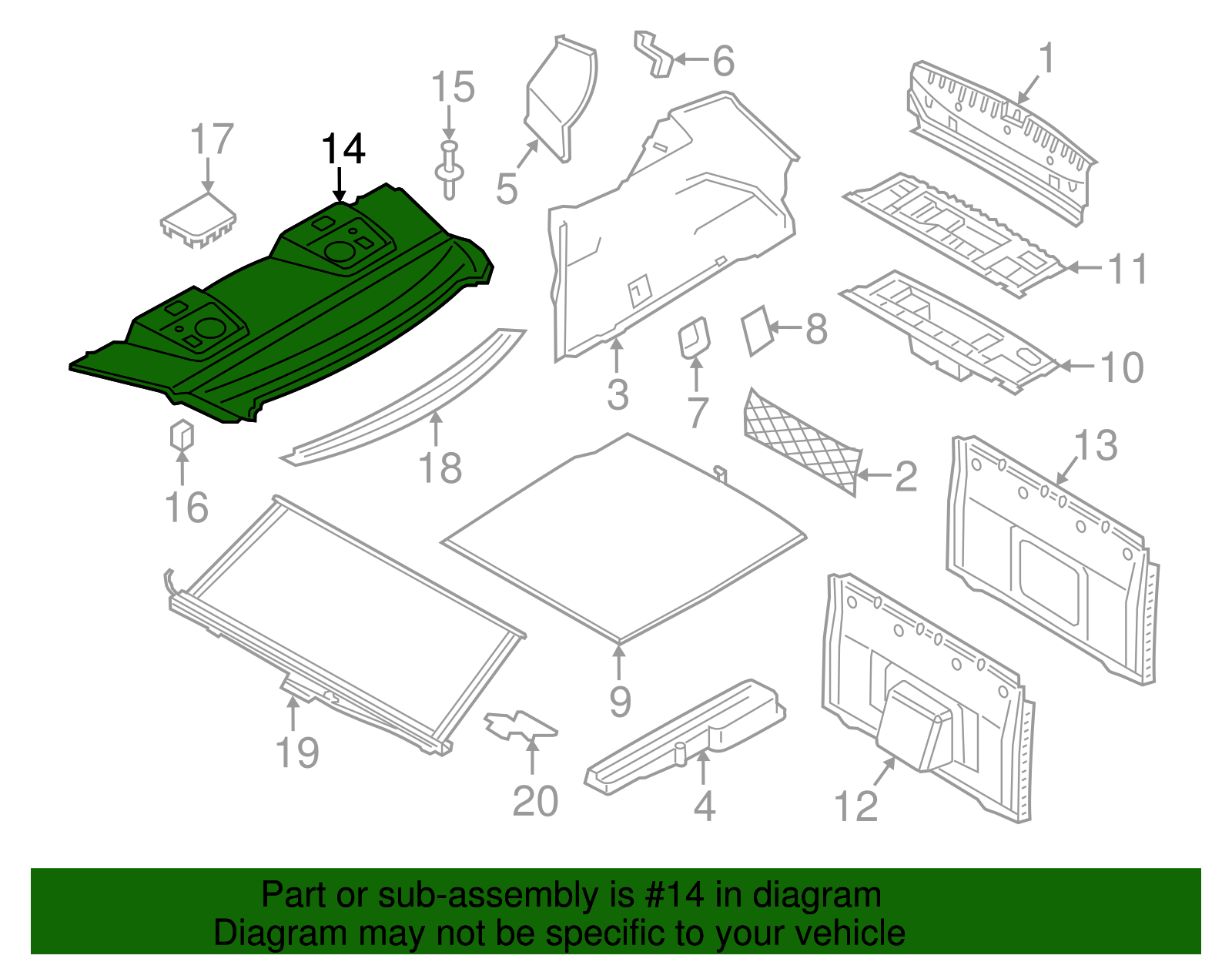 2012-2017 BMW Package Tray 51-46-7-272-174 | BMW Parts Online Hub
