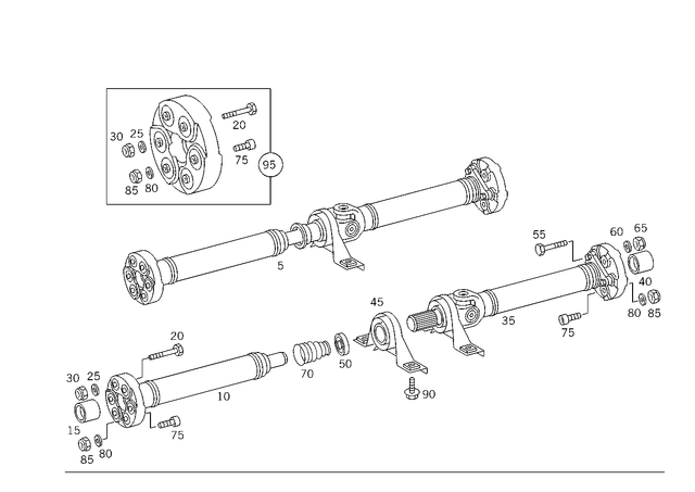 215-410-07-06 - Propeller Shaft 2001-2006 Mercedes-Benz CL55 AMG ...