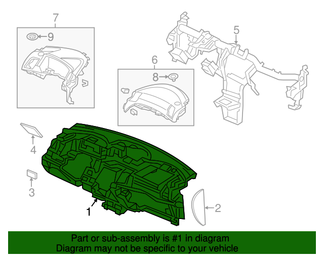 Genuine OEM Acura - Instrument Panel Part# 77100-TX4-A11ZC | Acura ...