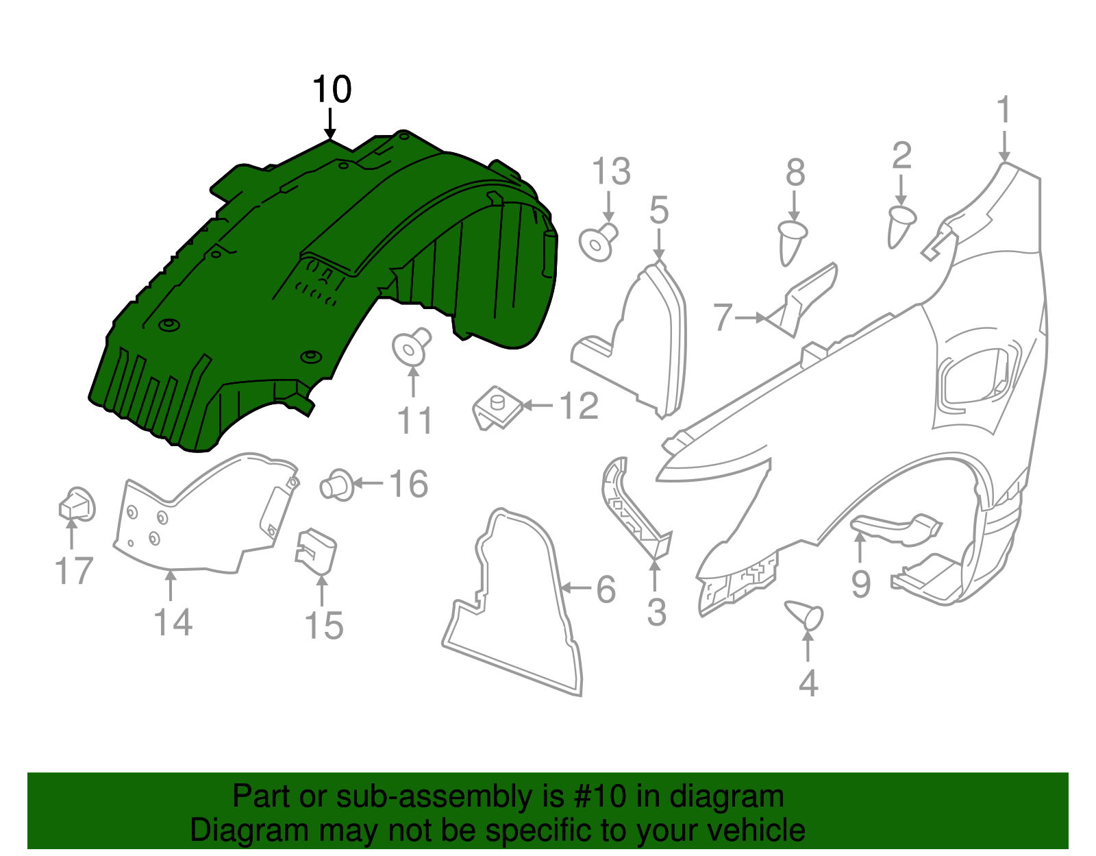2020-2024 Nissan TITAN Fender Liner 63831-9FV1B | My Nissan Part